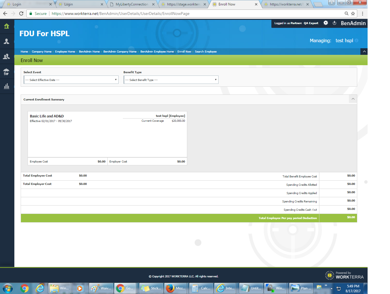 Wt 10692 When Adding New Employee It Is Showing Wrong Effective Date For Core Plan Workterra